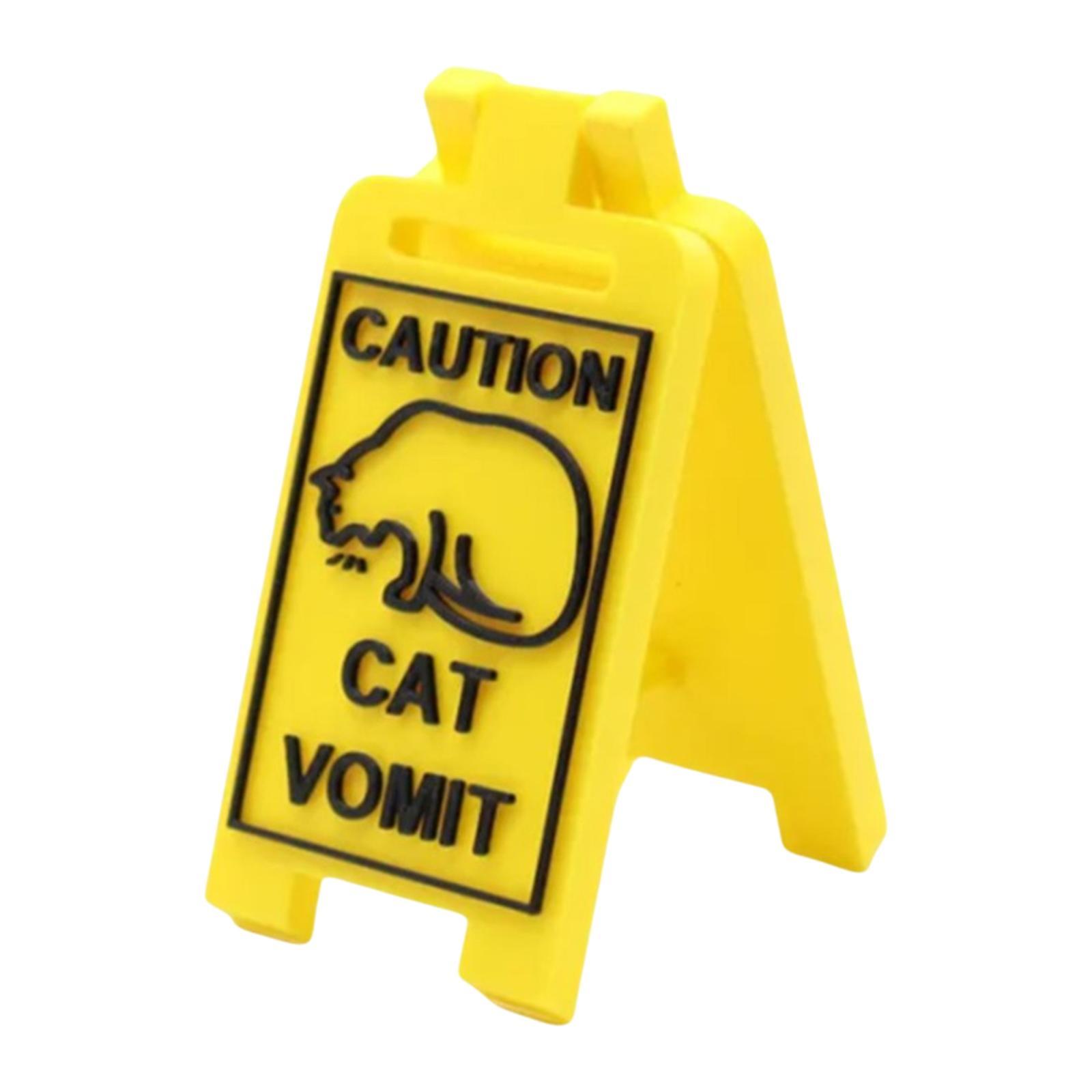 Señal de advertencia de vómito de gato, decoración de escritorio, 3,9 x ...
