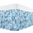 Blue White Color Block Bed Skirt California King Size 16 Inch Drop ...