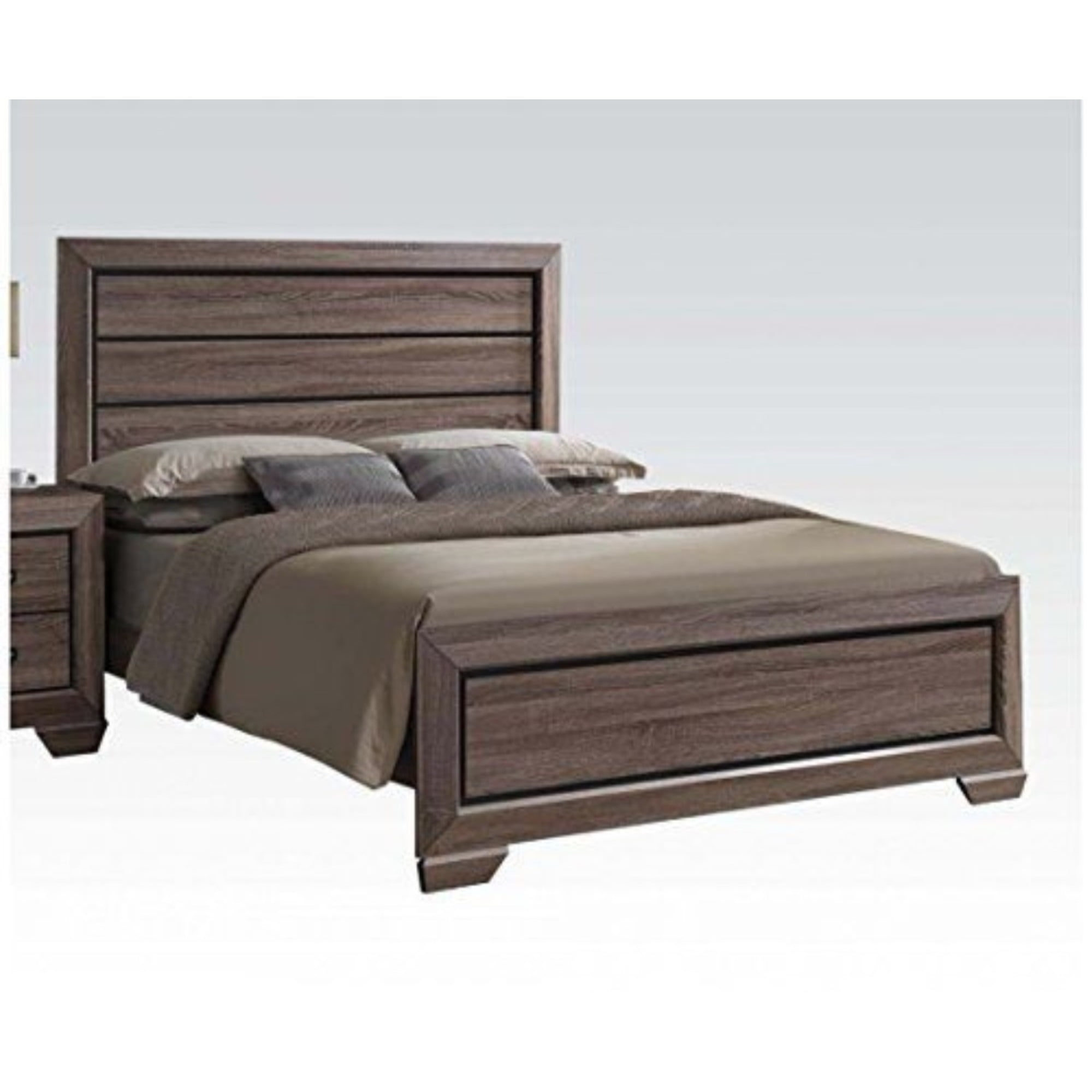 Modish Luxurious Wooden Panel Queen Size Bed, Brown - Walmart.com