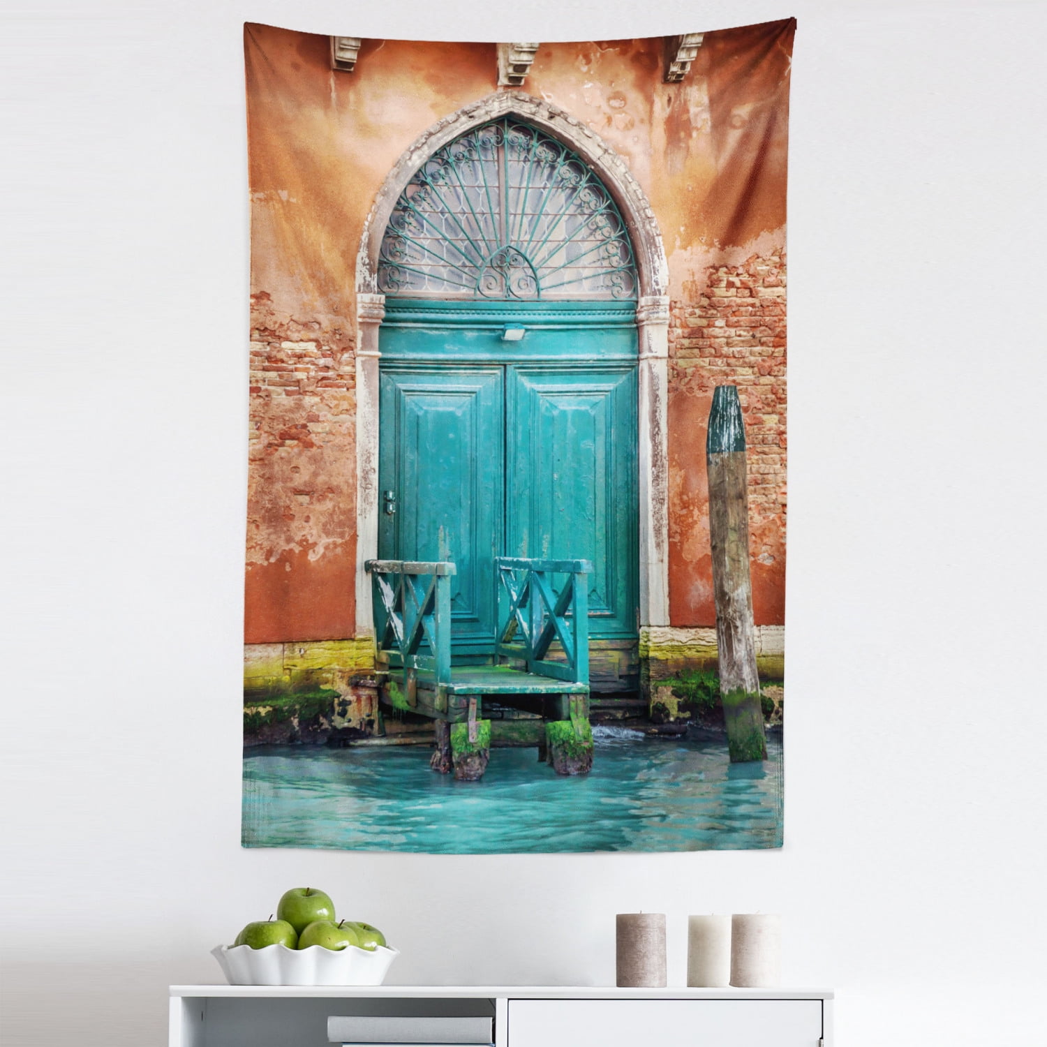 Venice Tapestry, Building with Antique Door Entrance City on Water ...