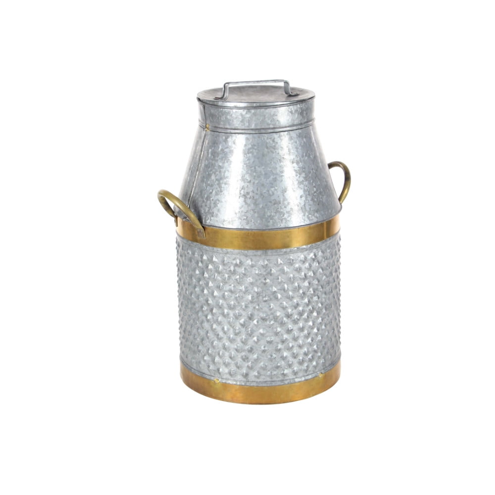 Contemporary Metal Galvanized Milk Can - Walmart.com