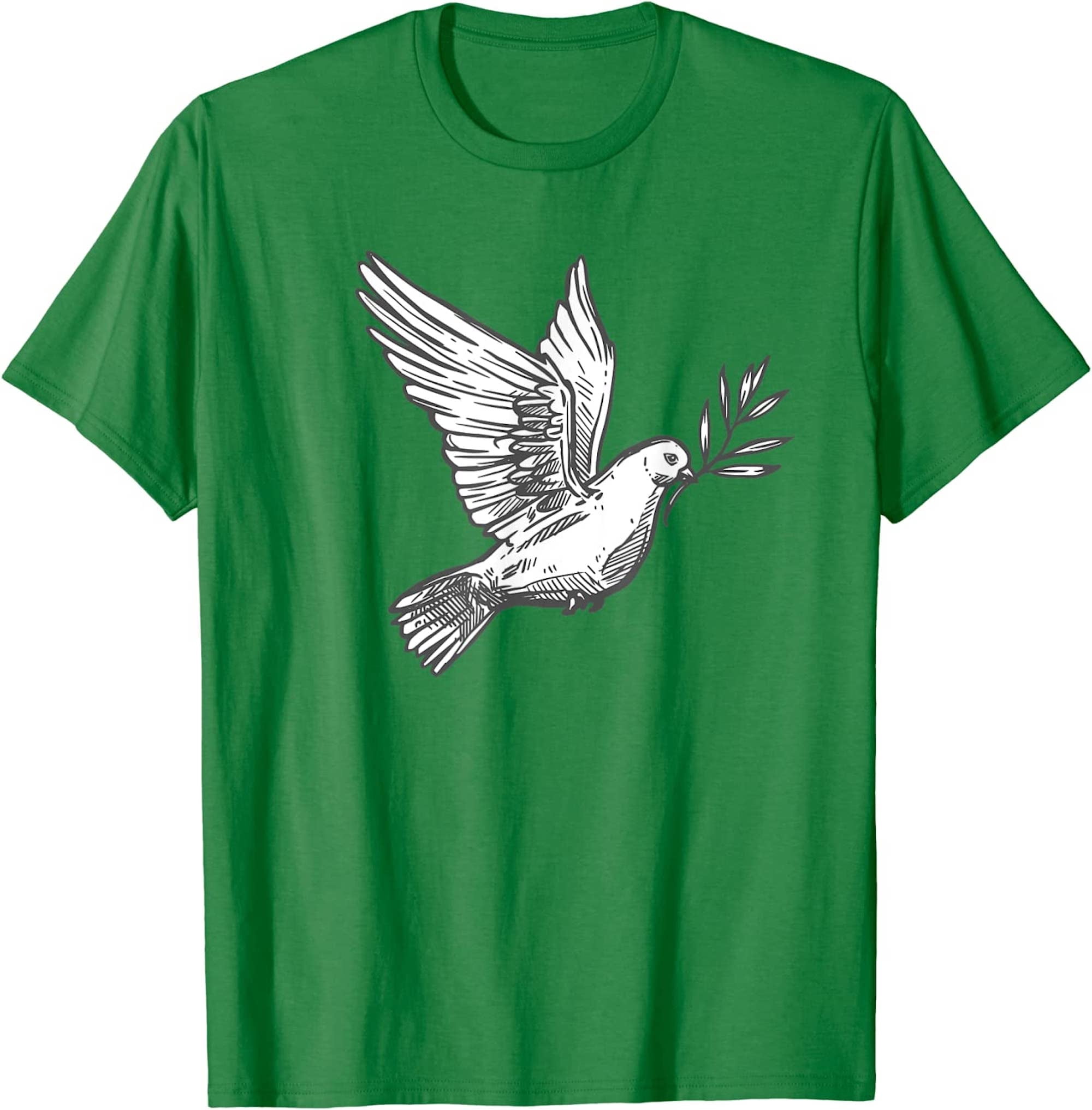 Flying White Dove Pigeon Bird with Olive Branch Peace Symbol T-Shirt ...