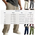 DPTALR Men's Solid Color Breathable Linen Casual Sports Pants,Elastic ...
