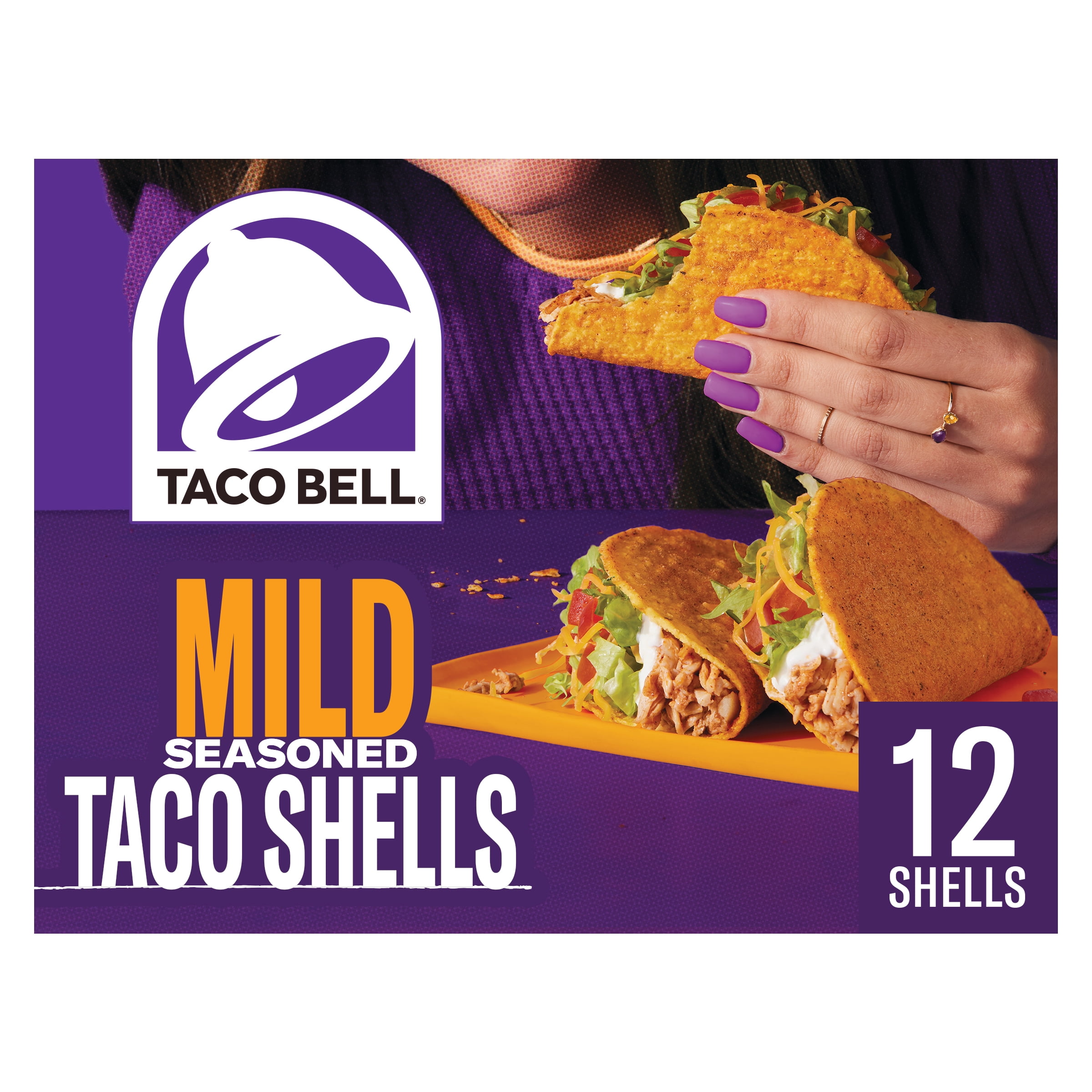 Taco Bell Mild Seasoned Flavor Crunchy Taco Shells, 12 ct, 137 g Box ...