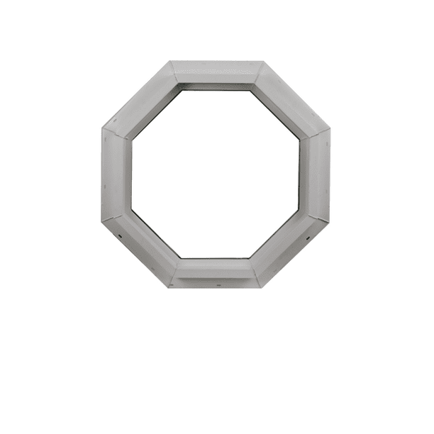 Double Pane Octagon Window 18" White Vinyl DP50 Argon Gas Non-Opening ...