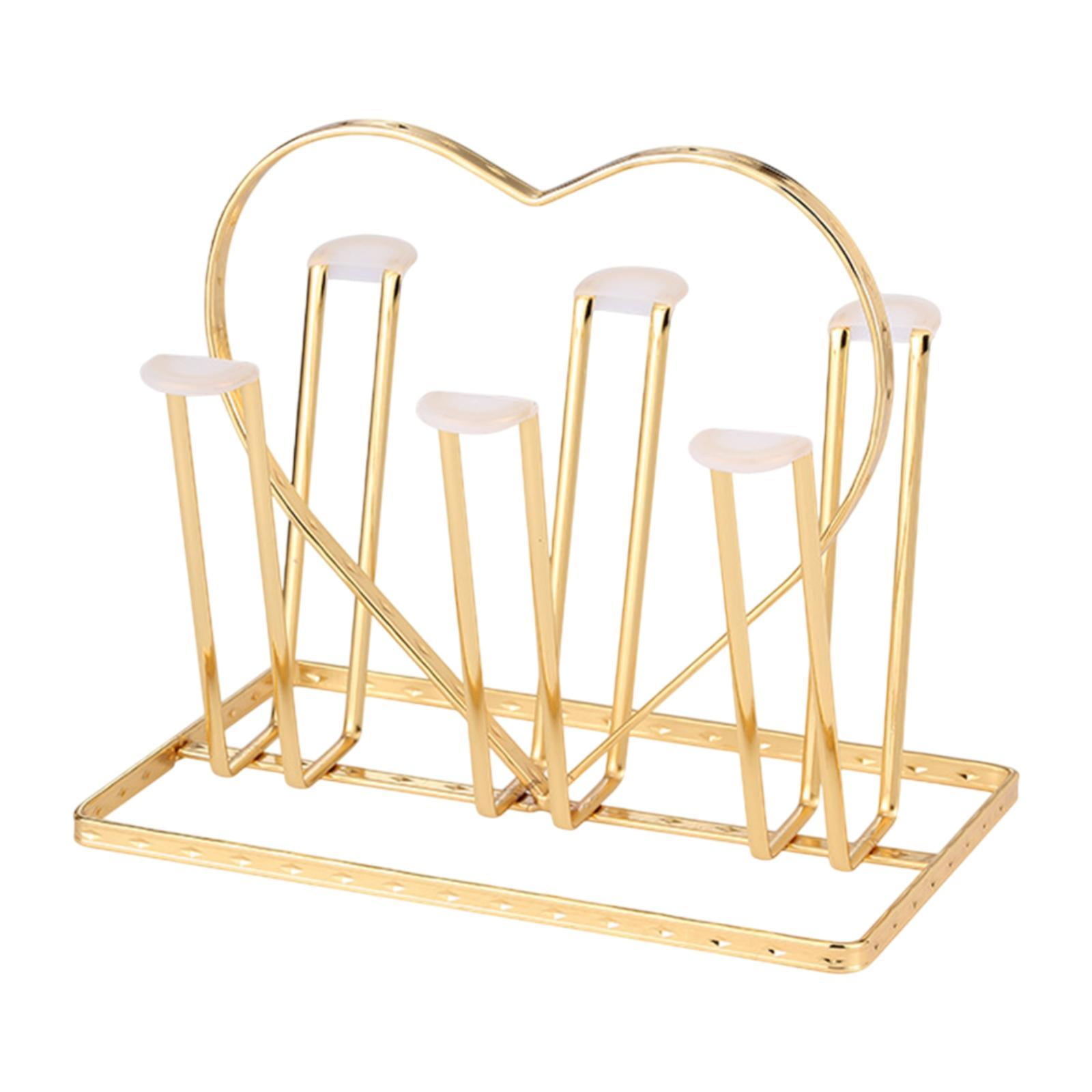 Copa de secado Rack Space Stand Stand Compact with Metal Many Bottle ...