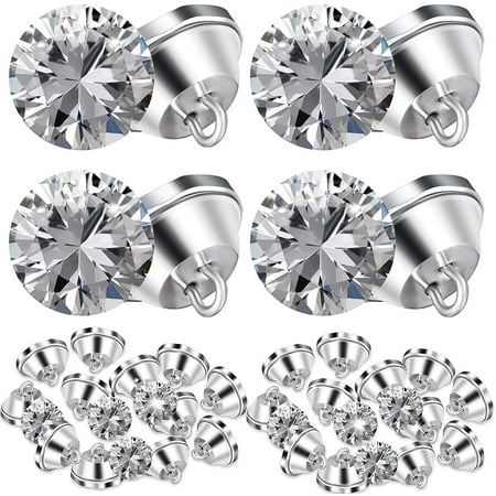 25 Pieces Crystal Upholstery Buttons 30 mm Clear Crystal Buttons ...