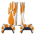 Orange, Paw Prints PS5/PS5 Slim Digital Disc Skin Sticker For Console ...