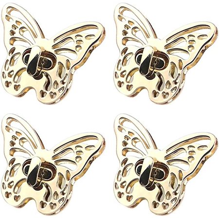 4-pack Butterfly Purses Locks Clasp Turn Lock Gold Butterfly Twist Lock ...