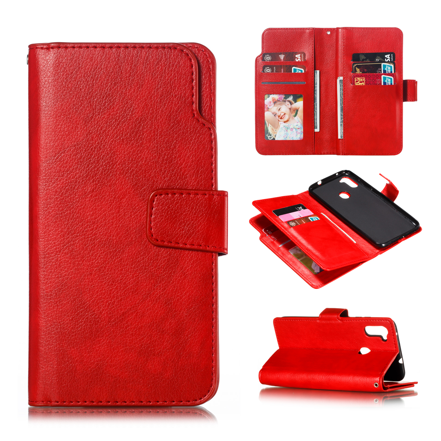 Galaxy A11 Case, Allytech PU Leather 9 Cards Slots Kickstand Folio ...