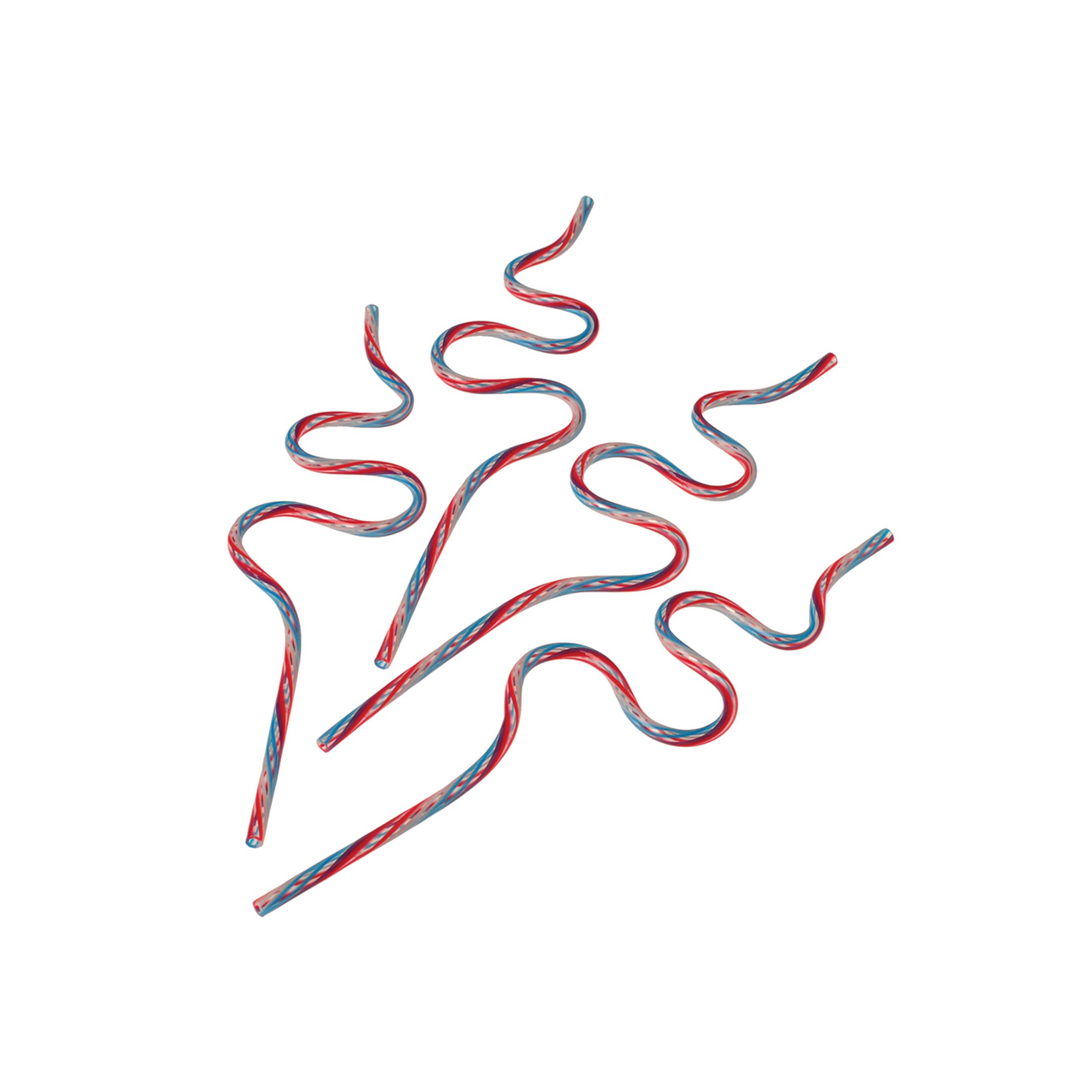 Fun Patriotic Kids Krazy Swirly 9" Plastic Straws, Red White Blue, 6 ...