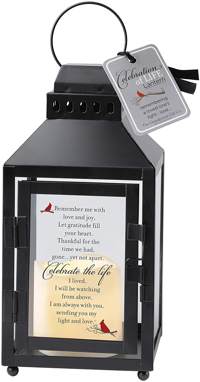Celebration of Life Memorial Lantern with Flickering LED Candle ...