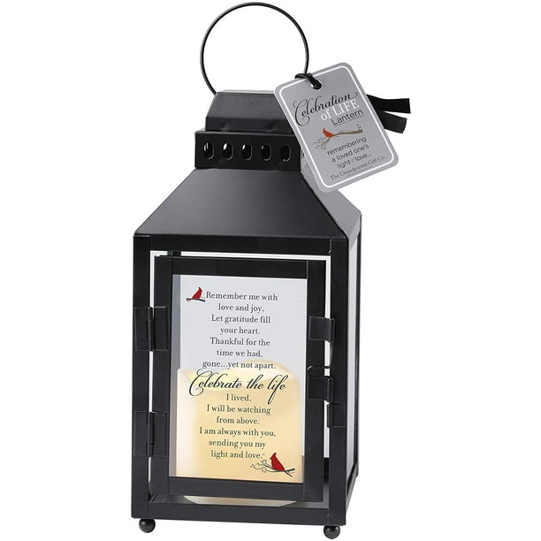 Celebration of Life Memorial Lantern with Flickering LED Candle ...