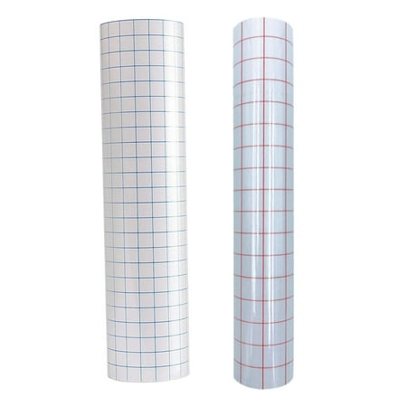 2 Rolls Vinyl Transfer Paper with Red/Blue Grids Medium Viscosity 12in ...