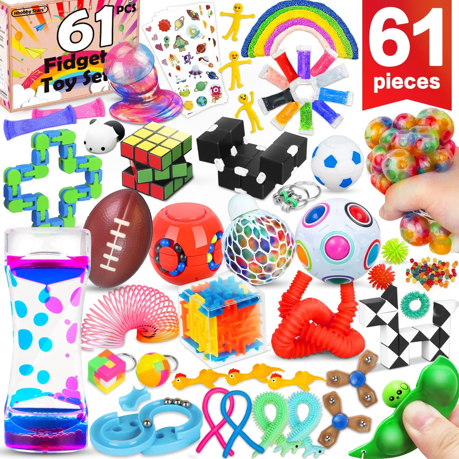 Terra (61 Pcs) Fidget Toys Pack, Party Favors Carnival Treasure Classroom Prizes Small Mini Bulk ...