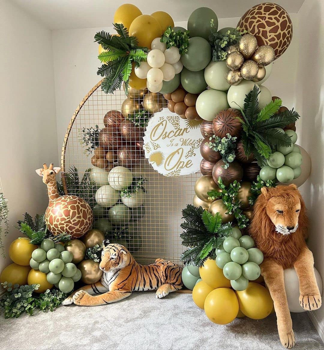Jungle Safari Tropical Wild One Lion King Theme Sage Green Gold ...