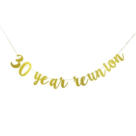 Gold Glittery 30 year reunion Banner 30th Birthday Party Decorations ...