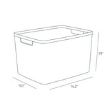 Curver Jute Large Gray Plastic Decorative Storage Basket, 14 in x 11 in ...