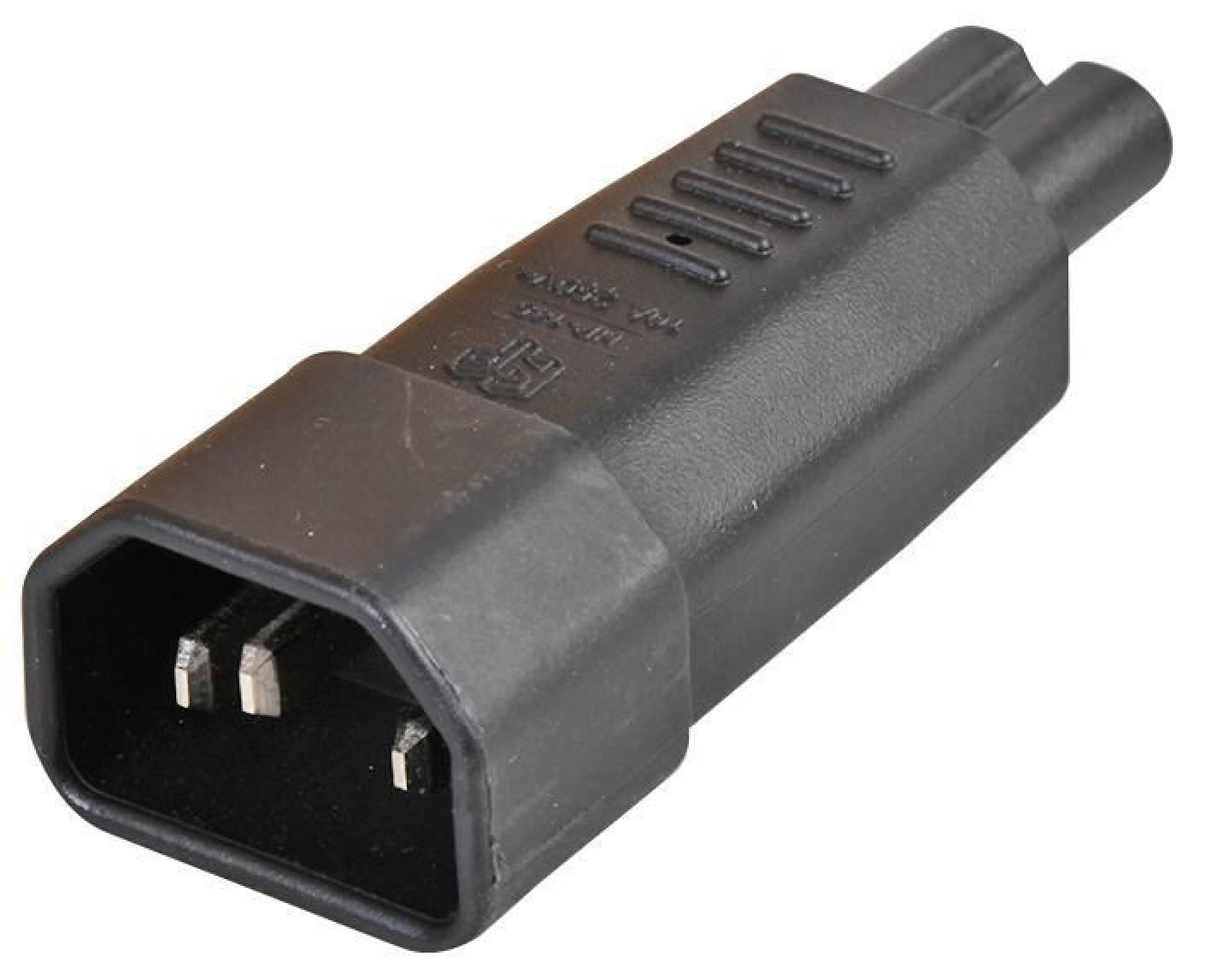 PRO ELEC - IEC C14 to Fig.8 C7 Adaptor, Black - Walmart.com