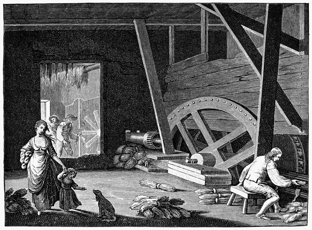 Flax Production, C1800. /Nbreaking And Scutching Flax By Machinery ...