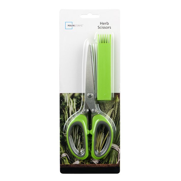 Mainstays 5 Blade Herb Kitchen Scissors with Blade Guard, Green ...