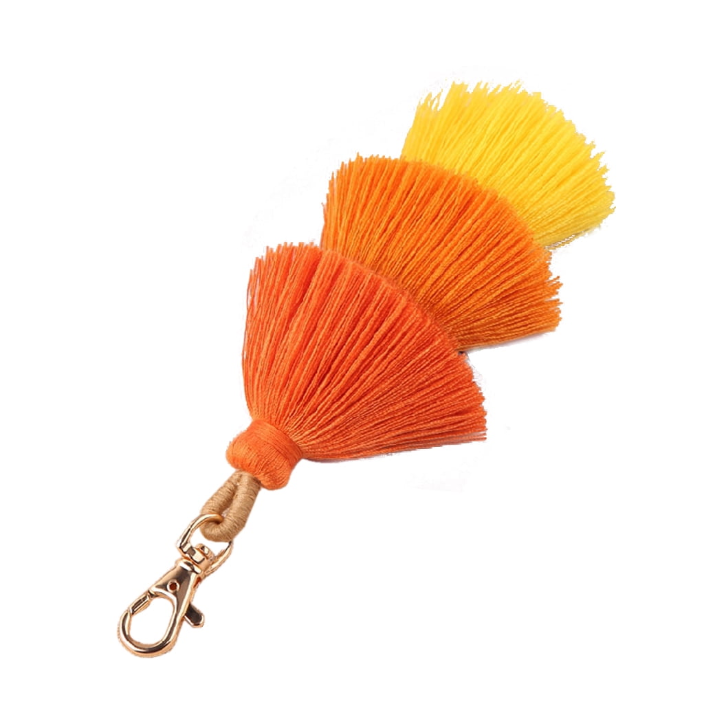 Fashionable Pom Pom Keychains Handmade Tassels Bag Charm Car for Key ...