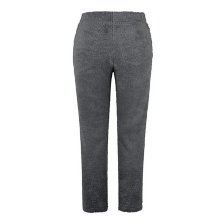 Women’s Fleece Fuzzy Pants Winter Warm Cozy Plush Lounge Sleepwear ...