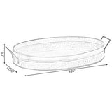 Galvanized Metal Oval Rustic Serving Tray With Handles - Walmart.com