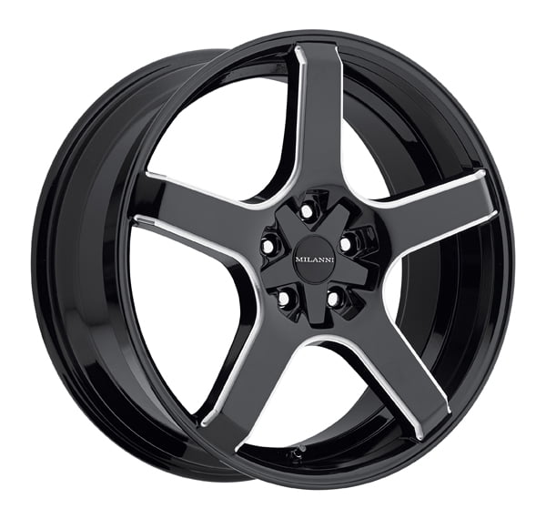 Milanni 464 VK-1 20x8.5 5x112/5x114.3 +38mm Black/Milled Wheel Rim ...