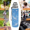 1000ML Transparent Sports Water Bottle with Handle & Straw Portable ...
