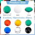 30Pcs 6 Colors Flat Back Acrylic Rhinestone Cabochons DIY Nail Art Car ...