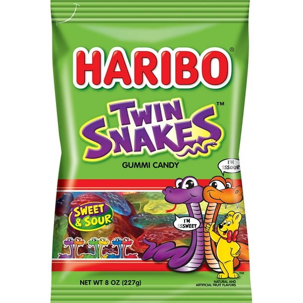 Haribo Twin Snakes Sweet & Sour Gummi Candies, 8 Oz. - Walmart.com ...