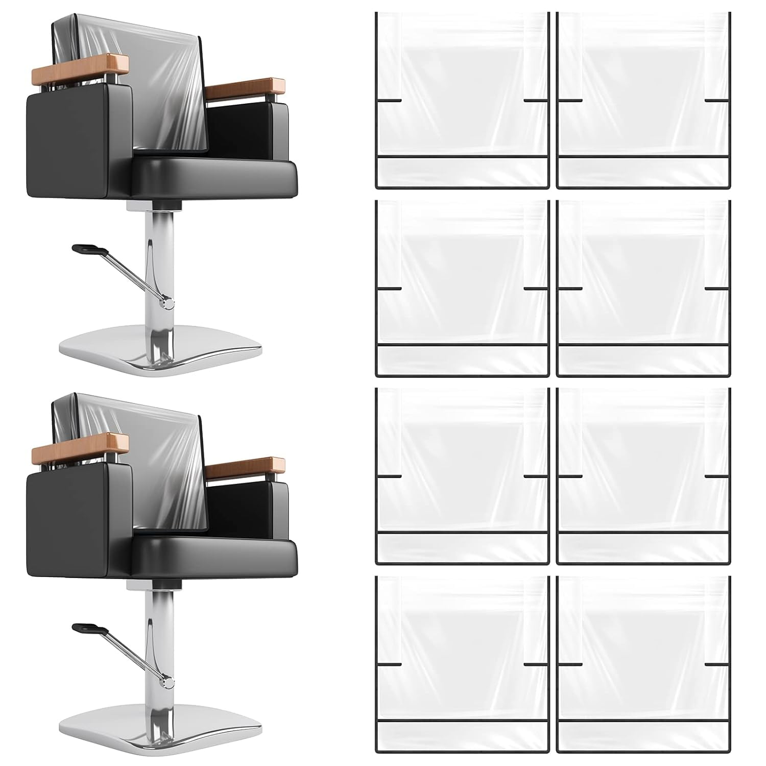 Click here for Starrism 8 Pcs Square Salon Chair Covers - Clear P... prices