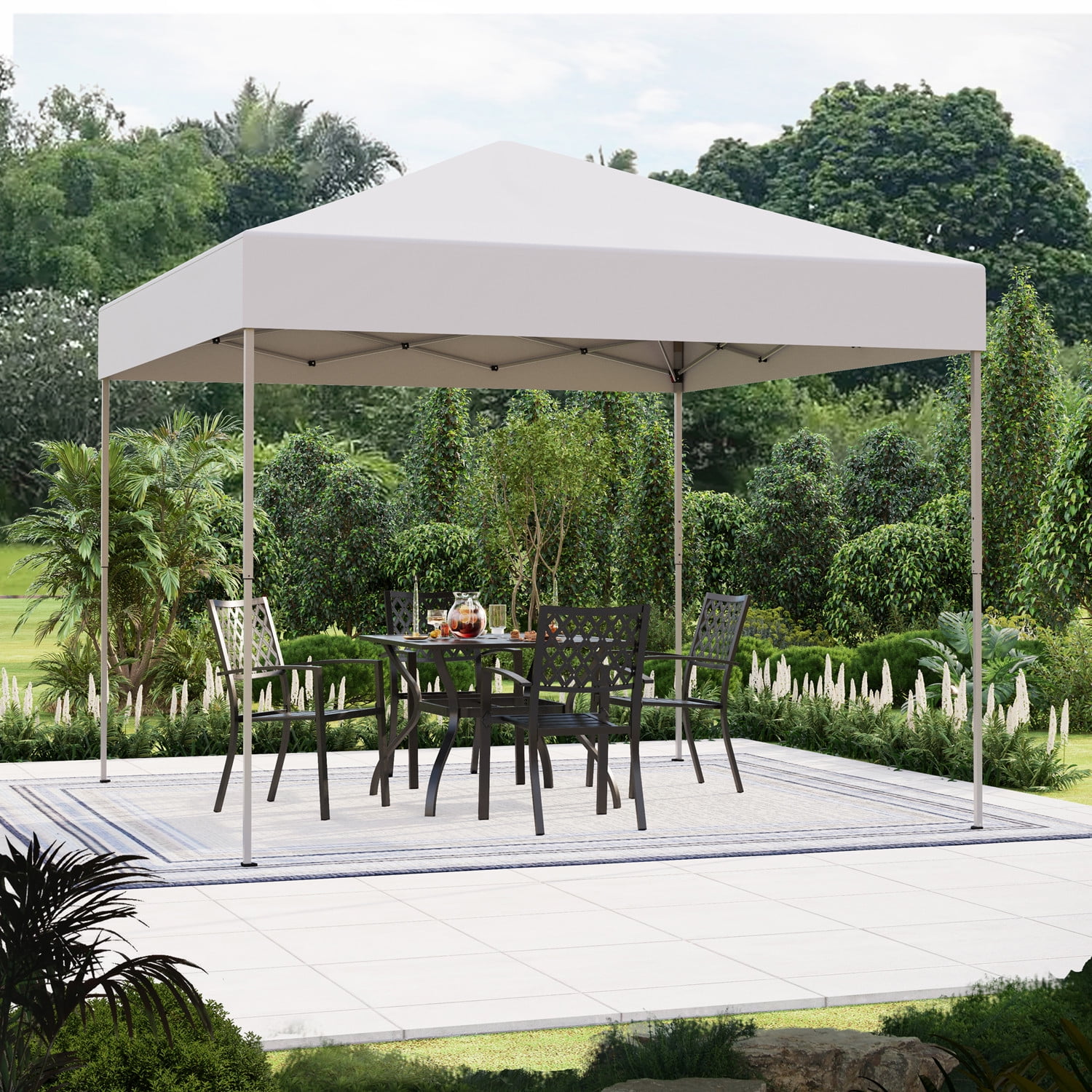 MF Studio 10x10 Straight Leg Popup Canopy with Wheeled Carry Bag, Navy ...