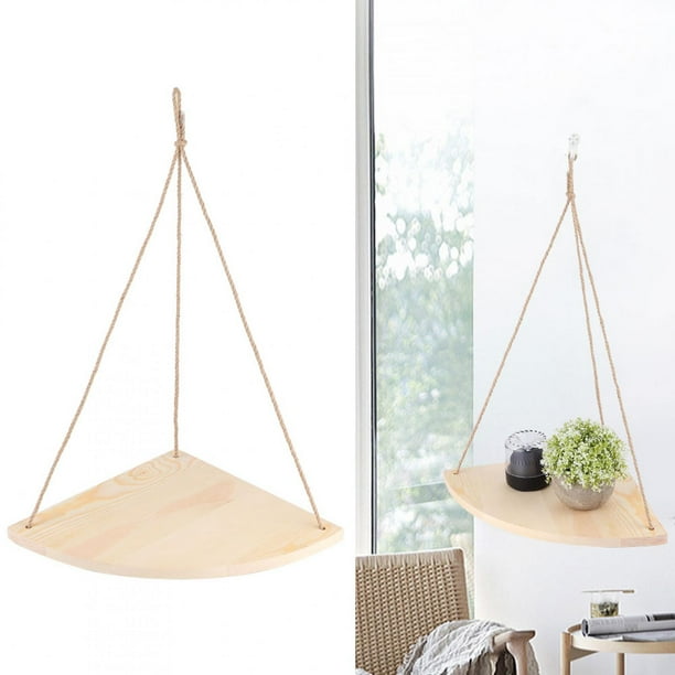 Handcrafted Wooden Wall Shelf Set Pine Wood Hanging Shelves Natural ...