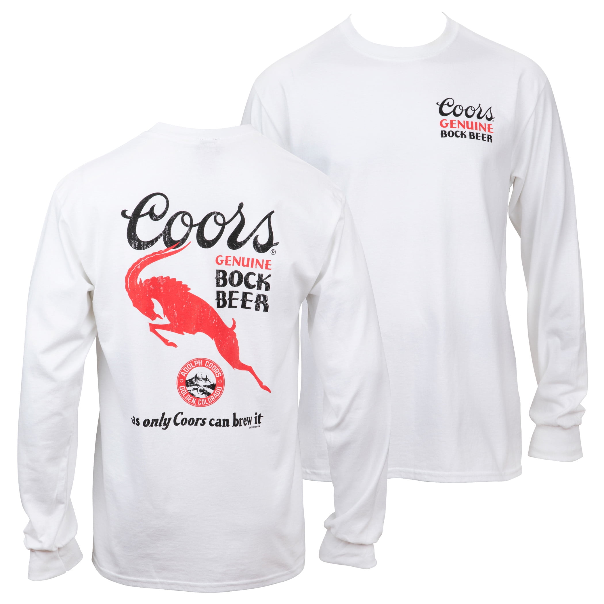 Coors Genuine Bock Beer Long Sleeve Shirt with Front and Back Print ...