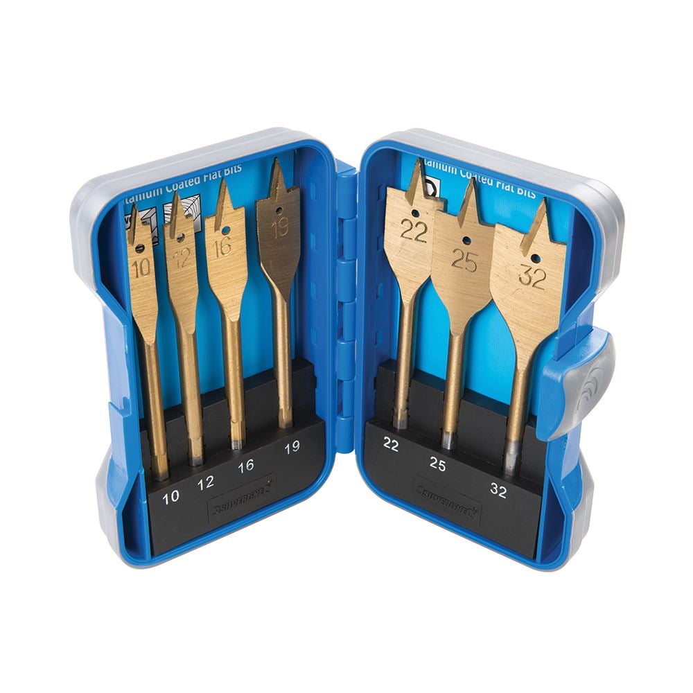 Silverline - Titanium Coated Flat Bit Set 7pce - 10 - 32mm - Walmart.com