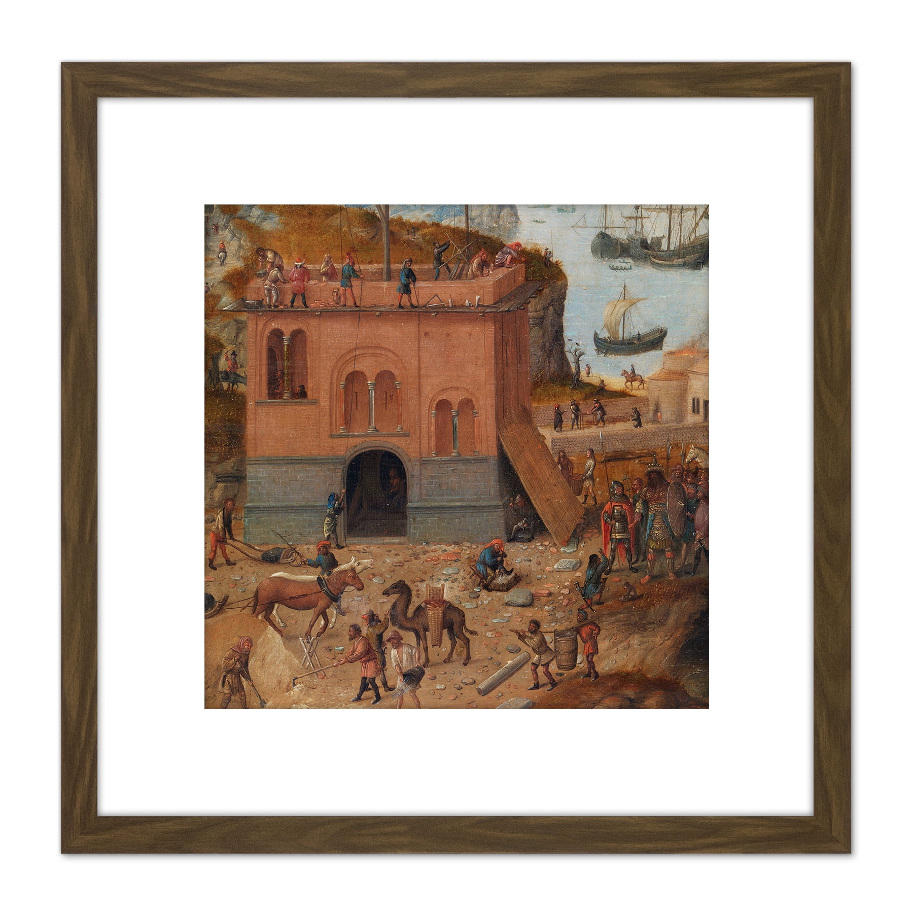 The Tower Of Babel Biblical Languages Painting 8X8 Inch Square Wooden ...