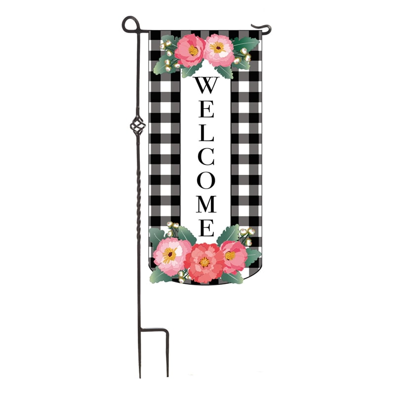 Evergreen Flag, Spring Floral Welcome Everlasting Impressions Textile ...