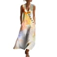 Odbmxy A-Line Maxi Dress for Women Fancy Summer V-Neck Graphic Sun ...