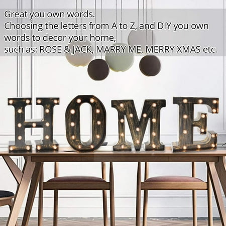 Light Up Vintage LED Marquee Lights Lit Initial Letters Industrial 26 ...