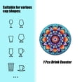 Ceramic Stone Coasters for Drinks Cup, Round Mandala Flower Absorbent ...