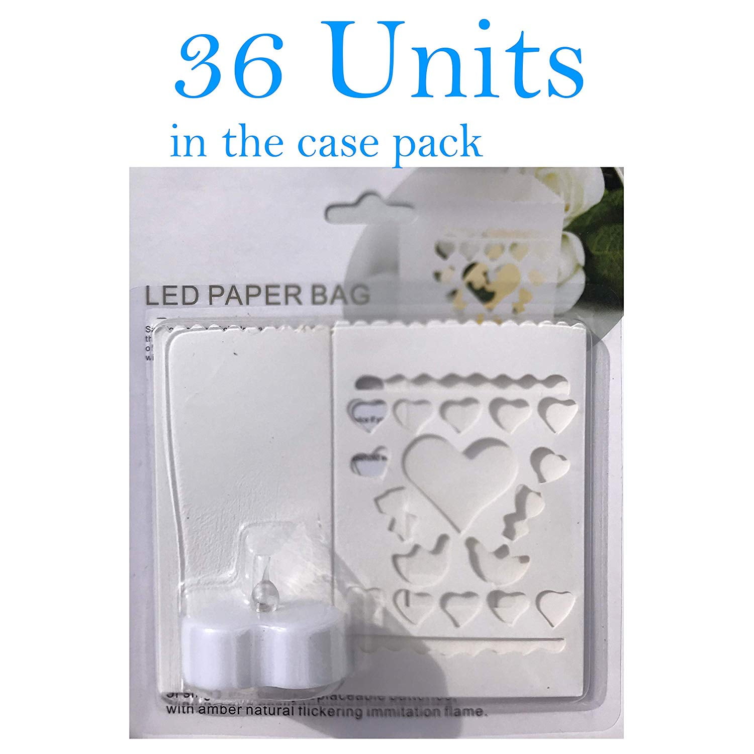 Heart Shaped LED Tealight Candles, Case Pack 36 Units (36 Candle Holder ...