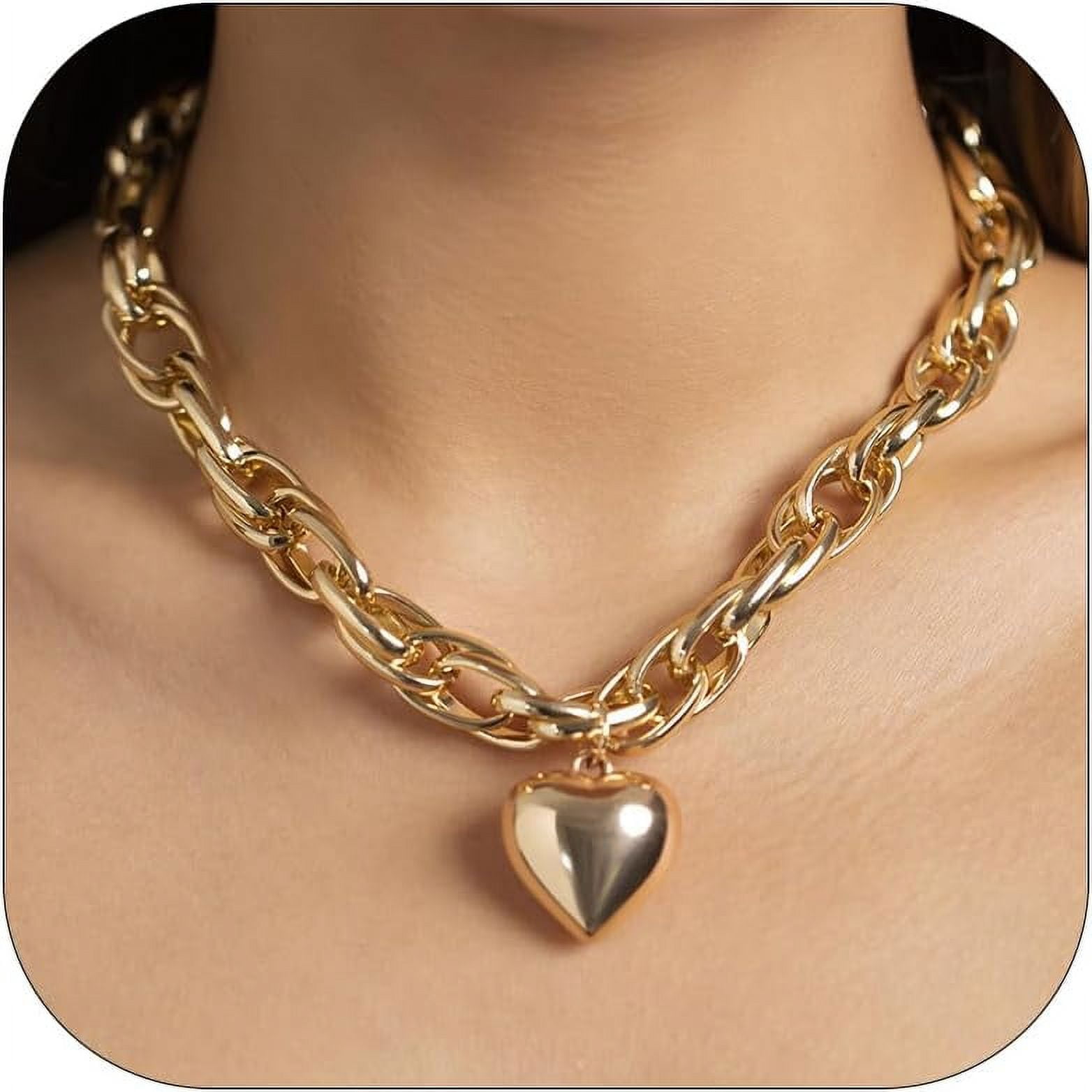 Click here for Hahdaxia Chunky Chain Necklace Rhinestone Choker N... prices