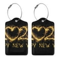 Cauagu Happy New Year 2025 D Pattern Luggage Tags,Leather Luggage Tags ...