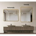 Rectangular Bathroom Mirror with Shatterproof Film, Gold Metal Frame ...