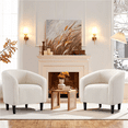 Modern Yaheetech 2pcs Ivory Upholstered Club Chair for Living Room ...