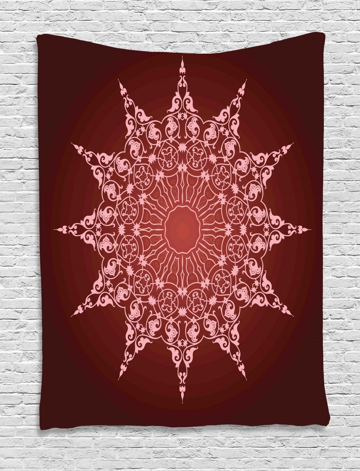 Mandala Tapestry, Ornamental Pattern with Sun Motif Middle Eastern ...
