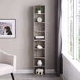 8-Layer Adjustable Shelf Ultra-Thin Bookshelf with Wavy Border Design ...