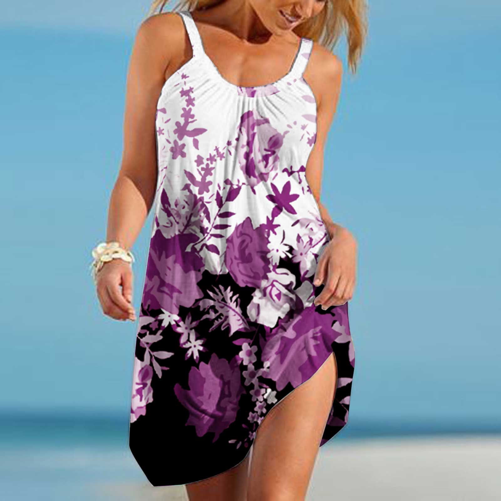 TIANEK Female Bridal Shower Dress Floral Elegant Prom Gown Sundress ...